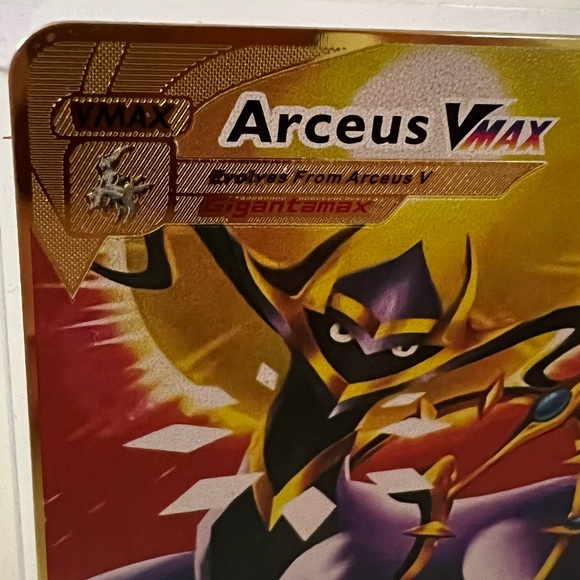 Pokémon | Toys | Pokmon Arceus Vmax Hp000 Gold Metal Card Gigantamax ...